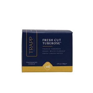 Trapp - No. 8 Fresh Cut Tuberose - 3.75 oz. Small Poured Candle - Aromatic Home Fragrance with Floral Scent of French Tuberose, Heady White Florals, & Fresh Green Notes Notes - Soy Wax Blend