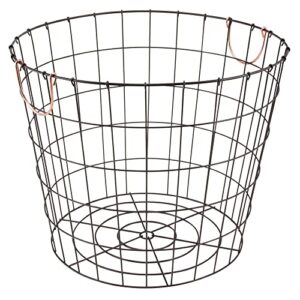 Realspace® Round Metal Wire Basket With Handles, Large Size, Black/Copper