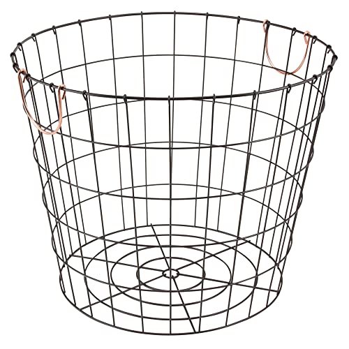 Realspace® Round Metal Wire Basket With Handles, Large Size, Black/Copper