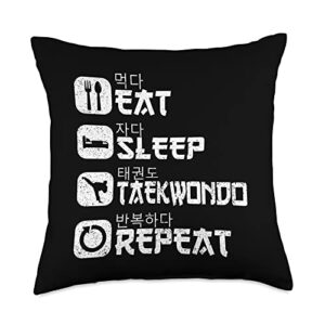 taekwondo gifts for men, women & master taekwondo martial arts quotes | korean tae kwon do dad throw pillow, 18x18, multicolor