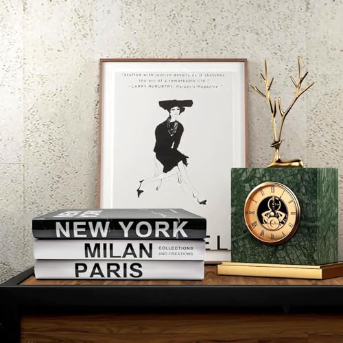 Decorative Books for Home Decor - 3 Piece Modern Hardcover Decorative Book Set, Fashion Design Book Stack, Display Books for Coffee Tables and Shelves