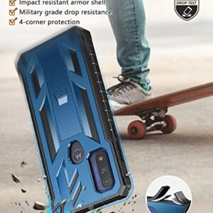 for Motorola Moto-G Pure Phone Case: Moto G-Power 2022 Case Heavy Duty Military Grade Hard Protection Shock Proof Grip | Durable Dual-Layer Armor Design Protective Case Moto G Play 2023(Blue)