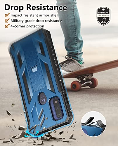 for Motorola Moto-G Pure Phone Case: Moto G-Power 2022 Case Heavy Duty Military Grade Hard Protection Shock Proof Grip | Durable Dual-Layer Armor Design Protective Case Moto G Play 2023(Blue)