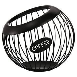 topzea coffee pod holder, metal large capacity k cup holder coffee capsule storage basket for coffee bar, espresso coffee pod organizer for counter, coffee station organizer, coffee bar accessories