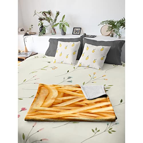 Food French Fries Blanket Throw Super Soft and Cozy Blankets for Home Decoration, Couch, Bed, Sofa 40"x30" Extra Small for Pets for All Seasons