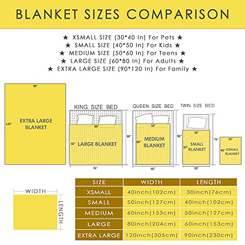 Food French Fries Blanket Throw Super Soft and Cozy Blankets for Home Decoration, Couch, Bed, Sofa 40"x30" Extra Small for Pets for All Seasons