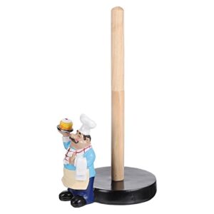 YANGMEI Adjustable Paper Towel Holder, Chef Style Resin Paper Towel Dispenser, Chef Figurines Creative Roll Paper Stand for Kitchen Cafe Restaurant Cake Shop Dessert Shop Decoration Ornament(Blue)