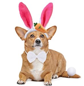 dog bunny ears and dog easter bow tie, pet easter outfit