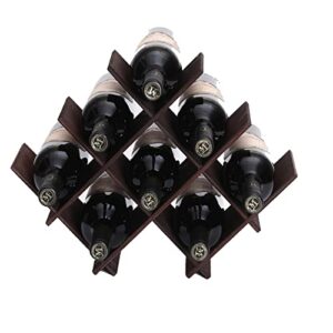 fdjamy wooden 8bottle butterfly wine rack, small countertop wine rack, minimal assembly, stylish and chic appearance, dark brown (jjhd01)