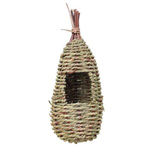 nc hand-woven pet bird nest hut cage feeder parrot parakeet toy house natural outdoor