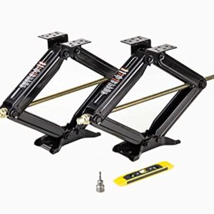 ROCKMAN RV Camper Trailer Stabilizer Leveling Scissor Jacks w/Socket & Level 24" 7500lbs Set 2