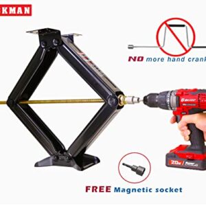 ROCKMAN RV Camper Trailer Stabilizer Leveling Scissor Jacks w/Socket & Level 24" 7500lbs Set 2