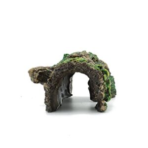 SHAMZBEST Aquarium Decorations Resin Hollow Tree Trunk Ornament, Bettas House Cave Wood House Decor for Fish Tank (HS-SP207) (Greener) (Green)