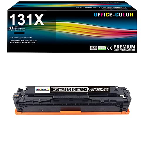 131X Black High-Yield Toner Cartridge Replacement for HP 131A 131X for Laserjet Pro 200 Color M251nw M251n M251 M276n M276nw Printer Ink (1 Pack)