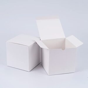 OfficeCastle 10 Pcs 4x4x4 inches White Gift Box with Lids | Small Gift Boxes for Presents, Cupcake, Crafting | Square Boxes