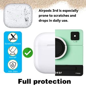 Mulafnxal for Airpods 3 3rd Generation Case Cute 3D Lovely Unique Cartoon for Airpod 3 Silicone Cover Fun Funny Cool Design Fashion Cases for Boys Girls Kids Teen for Air pods 3 (2023) (Green Camera)