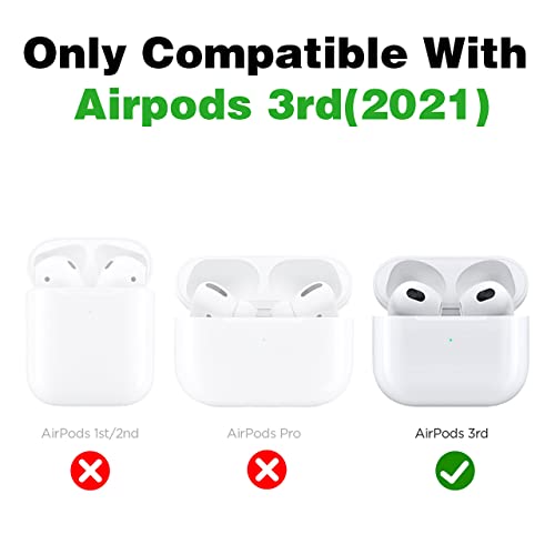 Mulafnxal for Airpods 3 3rd Generation Case Cute 3D Lovely Unique Cartoon for Airpod 3 Silicone Cover Fun Funny Cool Design Fashion Cases for Boys Girls Kids Teen for Air pods 3 (2023) (Green Camera)