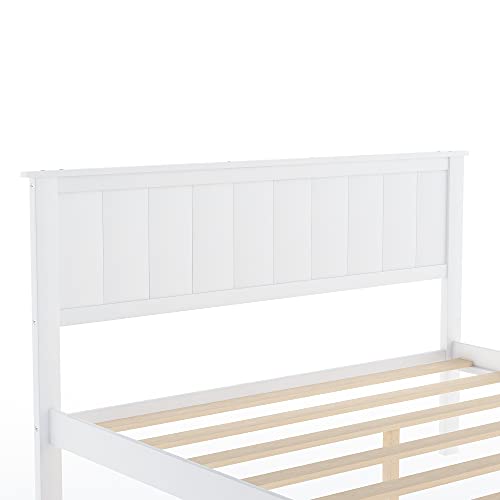 SOFTSEA Full Bed Frame with Drawers Storage Bed Wood Platform Bed Frame with Headboard and Footboard