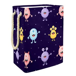 inhomer funny monster cartoon large laundry hamper waterproof collapsible clothes hamper basket for clothing toy organizer, home decor for bedroom bathroom