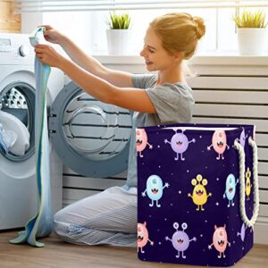 Inhomer Funny Monster Cartoon Large Laundry Hamper Waterproof Collapsible Clothes Hamper Basket for Clothing Toy Organizer, Home Decor for Bedroom Bathroom