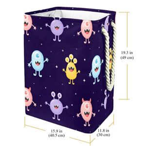 Inhomer Funny Monster Cartoon Large Laundry Hamper Waterproof Collapsible Clothes Hamper Basket for Clothing Toy Organizer, Home Decor for Bedroom Bathroom