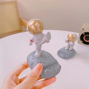 Cell Phone Stand, Phone Holder for Desk, Astronaut Model Base Stand Desktop Decoration Ornaments for Tablet (B)