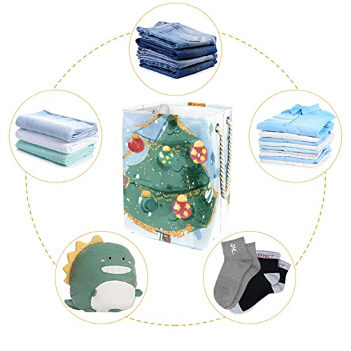 Inhomer Christmas Tree Large Laundry Hamper Waterproof Collapsible Clothes Hamper Basket for Clothing Toy Organizer, Home Decor for Bedroom Bathroom