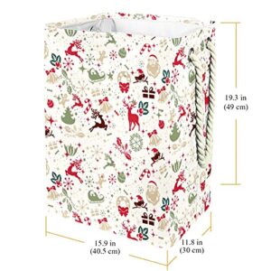 Inhomer Christmas Background Large Laundry Hamper Waterproof Collapsible Clothes Hamper Basket for Clothing Toy Organizer, Home Decor for Bedroom Bathroom