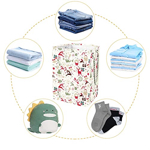 Inhomer Christmas Background Large Laundry Hamper Waterproof Collapsible Clothes Hamper Basket for Clothing Toy Organizer, Home Decor for Bedroom Bathroom