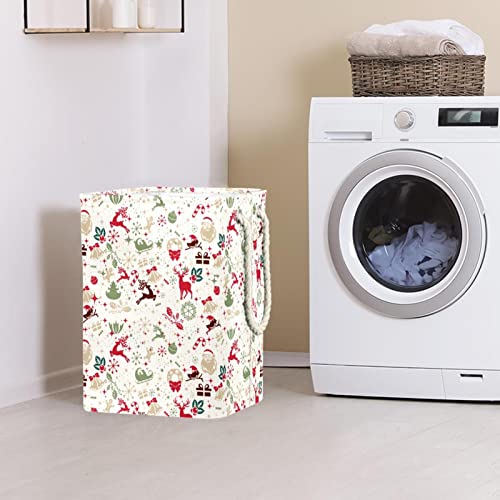 Inhomer Christmas Background Large Laundry Hamper Waterproof Collapsible Clothes Hamper Basket for Clothing Toy Organizer, Home Decor for Bedroom Bathroom