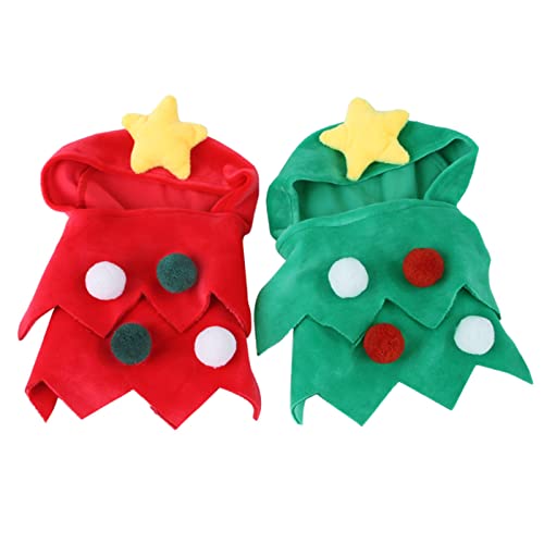 Christmas Pet Costume, Dog Cat Christmas Tree Costume Cat Christmas Hat Christmas Pet Costume Accessory for Christmas Decoration Pet Christmas Party Cosplay Supplies for Small Cats Dogs (Red)