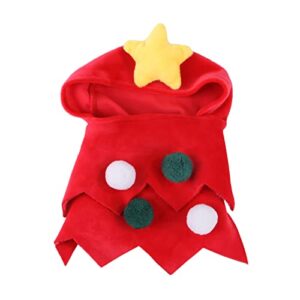 Christmas Pet Costume, Dog Cat Christmas Tree Costume Cat Christmas Hat Christmas Pet Costume Accessory for Christmas Decoration Pet Christmas Party Cosplay Supplies for Small Cats Dogs (Red)