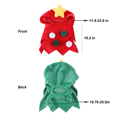 Christmas Pet Costume, Dog Cat Christmas Tree Costume Cat Christmas Hat Christmas Pet Costume Accessory for Christmas Decoration Pet Christmas Party Cosplay Supplies for Small Cats Dogs (Red)