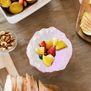 Cabilock Tea Serving Tray Candy Dish Glass Dinner Plate Fruit Serving Tray Dessert Platter Cake Snack Holder Clear Floral Candy Bowl for Christmas Wedding Party Favor Container Glass Bowl