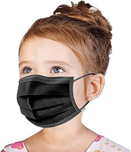 kids disposable face mask black 100 pcs 3 ply protection children breathable safety face masks for boys girls