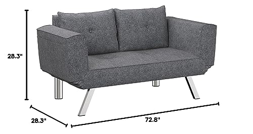 Serta Marin Convertible Sofa, Charcoal