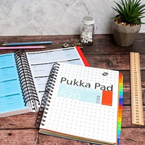 Pukka Pad B5 Vocabulary Book with 520 Word Capacity – Includes 20 Repositionable Alphabetised Dividers – Learn Synonyms, Antonyms, and Use in a Sentence – 100GSM