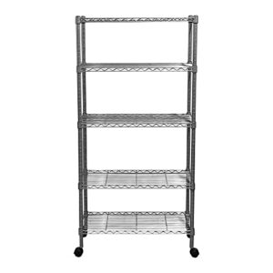 juggernaut storage chrome 3-tier steel wire shelving unit (30 in. w x 62 in. h x 14 in. d), (mws301450-5)