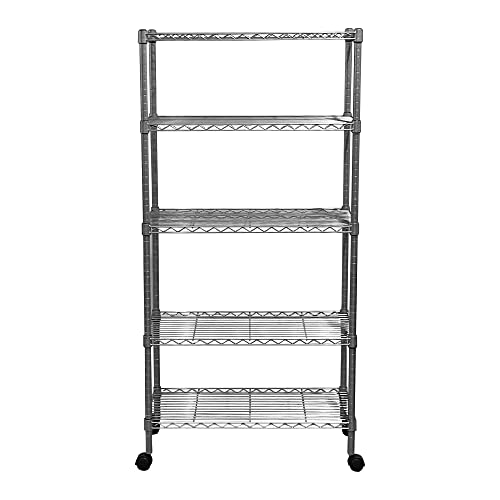 Juggernaut Storage Chrome 3-Tier Steel Wire Shelving Unit (30 in. W x 62 in. H x 14 in. D), (MWS301450-5)