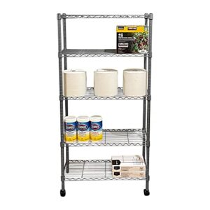 Juggernaut Storage Chrome 3-Tier Steel Wire Shelving Unit (30 in. W x 62 in. H x 14 in. D), (MWS301450-5)