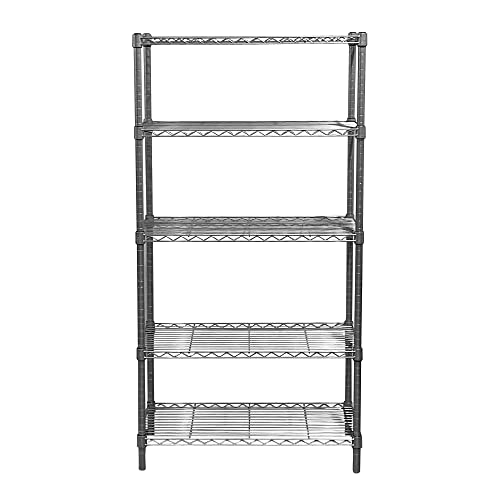 Juggernaut Storage Chrome 3-Tier Steel Wire Shelving Unit (30 in. W x 62 in. H x 14 in. D), (MWS301450-5)