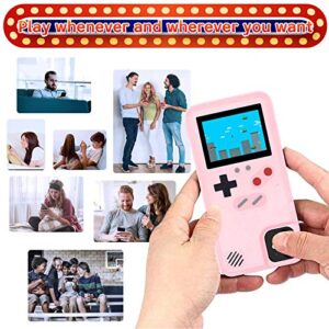 LucBuy Game Console Case for iPhone, Retro Protective Cover Self-Powered Case with 36 Small Game,Full Color Display,Shockproof Video Game Case for iPhone 13/13 Pro - Pink