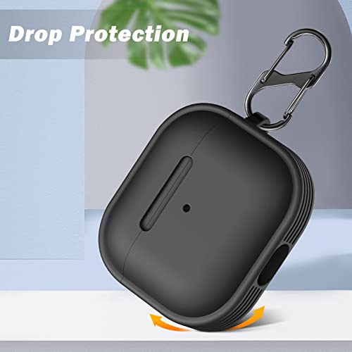 Fintie Case for Airpods 3 (2021), Premium Silicone Shockproof Protective Skin Cover with Keychain [Front LED Visible] for AirPods 3rd Generation (Black)