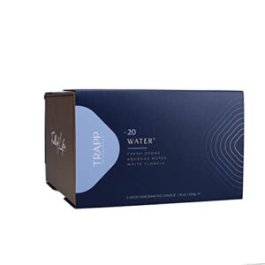 Trapp - No. 20 Water - 16 oz. 3-Wick Candle - Aromatic Home Fragrance with Fresh Scent of Fresh Ozone, Aqueous Notes, & White Florals Notes - Soy Wax Blend