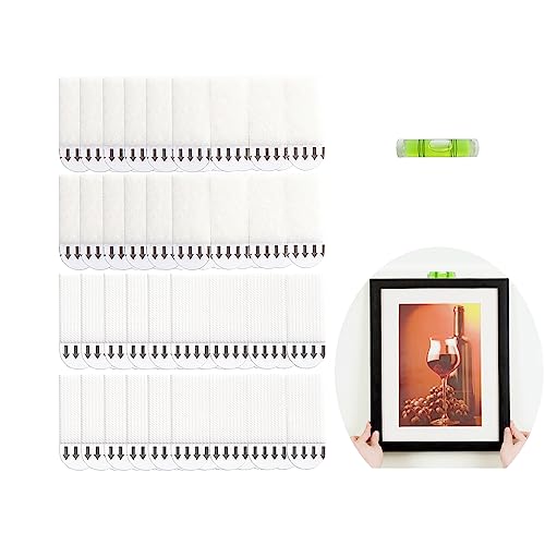 48Pairs(96strips) Small Picture Hanging Strips Heavy Duty, Removable Hook and Loop Strips, Picture Hanger Adhesive Strips Perfect for Wall Art Hanging