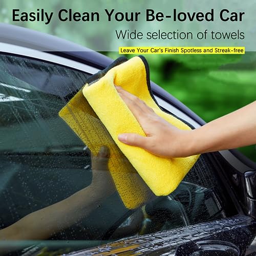 Microfiber Towels for Cars - Car Cleaning Cloths Ultra Absorbent & Soft | Microfibre Cloth for Car Moto Cleaning Detailing Polishing Drying, Multi-Color(15.8X 11.8iInch/8Pack)