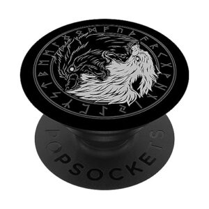 sons of fenrir - sköll and hati - ying yang wolf popsockets standard popgrip