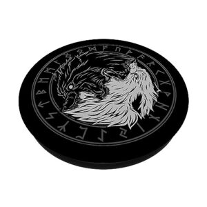 Sons Of Fenrir - Sköll and Hati - Ying Yang Wolf PopSockets Standard PopGrip