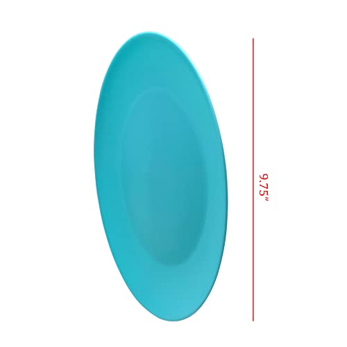 WEXINHAO Plastic Plates Reusable - 10 inch Unbreakable Dinner Plates set of 12 - BPA Free Dishwasher Safe Microwave Plates - Everyday Large Plates for Kids Kitchen Salad Party Outdoor