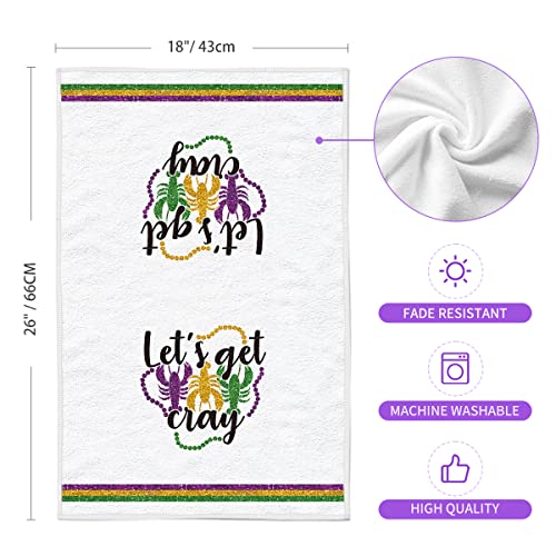 Artoid Mode Let's Get Cray Parading with My Gnomies Mardi Gras Mask Home Kitchen Towels, 18 x 26 Inch Ultra Absorbent Drying Cloth Dish Towels for Cooking Baking Set of 4